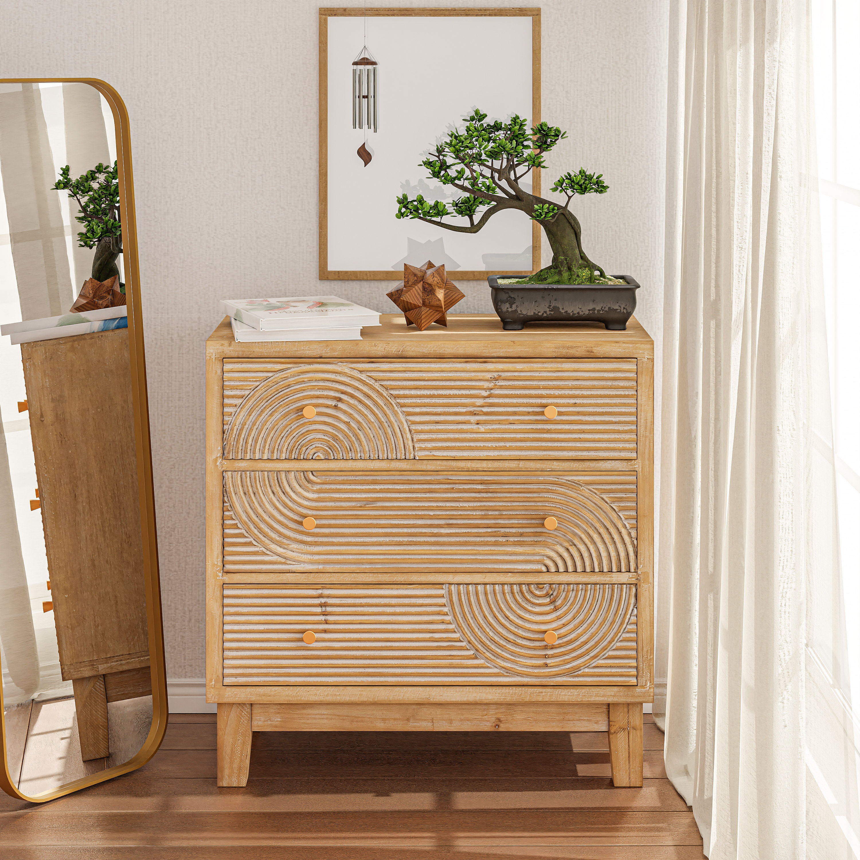 Fabela 3 drawer nightstand store
